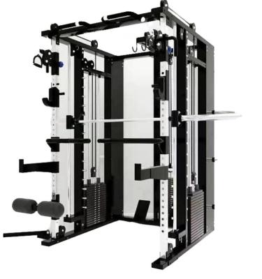 China Multi-Functional Smith Machine 3x80kg Weight Stacks Adjustable Barbell Squat Rack for Unisex Fitness Training for sale