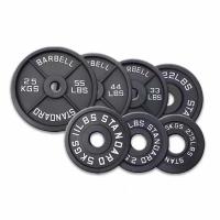 China Four Rib Cast Iron Barbell Weight Plates 20-45 LBs for Gym Strength Training - Bulk Production Available for sale