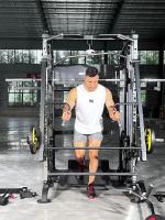 China Commercial Multi-Function Smith Machine Power Cage Squat Rack 500kg Weight Capacity for sale