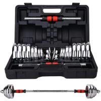 China Commercial Adjustable Dumbbell Set 20-50kg Steel Weight Plates with Barbell Conversion for sale