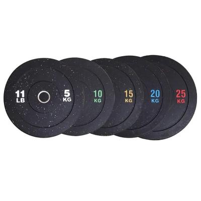 China Color Dot Rubber Barbell Plate 2.5-25kg Bumper Weight with TIG Welding for Gym & Home Use for sale