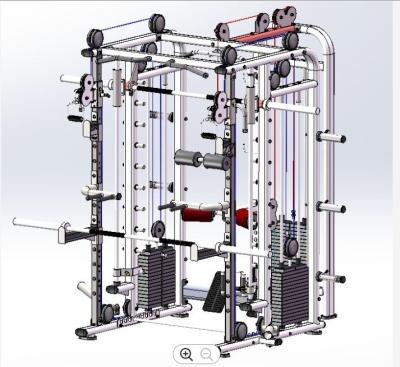 China Multi-Functional Home Gym Equipment with Smith Machine and Squat Rack - 392kg Capacity, 1470x2330x2200mm Size for sale