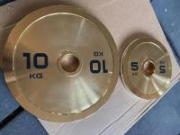 China XR52003 Gold Chrome Plated Cast Iron Barbell Set with 0.5-25kg Weight Plates for Commercial and Home Gyms for sale