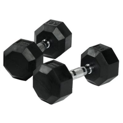 China Commercial Rubber Hex Dumbbell Set 1-90kg Cast Iron Weight Lifting Dumbbells for Gym for sale