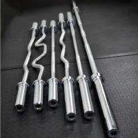 China Stainless Steel Olympic Barbell Bar 28mm 1.2-2.2m Weight Lifting Bar for Gym Home for sale