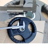 China OEM 3 Holes Rubber Cast Iron Weight Plate 2.5kg to 25kg Custom Logo for Fitness Training for sale