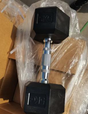 China Rubber Coated Hex Dumbbell Set 1kg-90kg Commercial Gym Free Weight Strength Training Equipment for sale