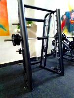 China Commercial Smith Machine 1250x2210x2370mm Guided Bar Strength Training Rack for Squat Press Upper Lower Body Workout for sale