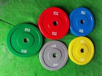 China Colored Rubber Coated Weight Plates 5kg to 25kg for Strength Training and Power Lifting Gym Equipment for sale