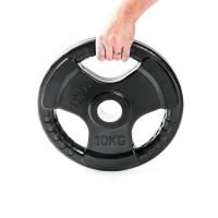 China Befreeman Tri Grip Rubber Bumper Weight Plate 3 Holes 10kg 15kg 20kg for Commercial Gym Strength Training for sale