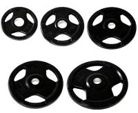 China Befreeman Tri Grip Bumper Weight Plate 3 Holes Rubber Coated Steel for Weight Lifting Gym Equipment 10kg for sale