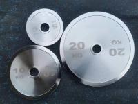 China Silver Chrome Plate Cast Iron Barbell Weight Set 0.5kg-25kg Home Gym Strength Training for sale
