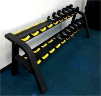 China Custom Multi Function Gym Machine Steel Dumbbell Rack 2.3m Home Strength Training Set for sale