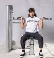 China Commercial Shoulder Press Machine 80kg Weight Stack Adjustable Seat Gym Equipment for sale