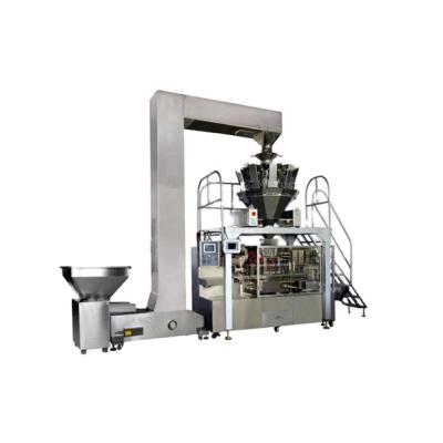 China Rotary Preformed Pouch Filling Sealing Machine , 30g Rice Bag Packing Machine for sale
