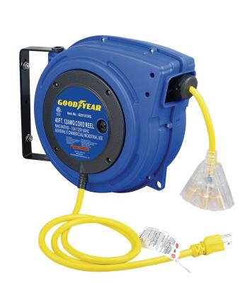 China Enclosed Driven Spring Retractable Garden Hose Reel With LED Lighted Connector for sale