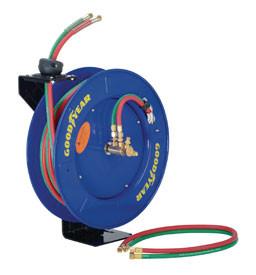 China Metal Wall Oxygen Hose Reel 65FT. Twin Oxy Acetylene Mount 300PSI-Goodyear Brand for sale