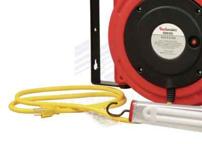 China Unique Socket Lock Electric Cable Reel 50'' With 11W Fluorescent Lamp for sale