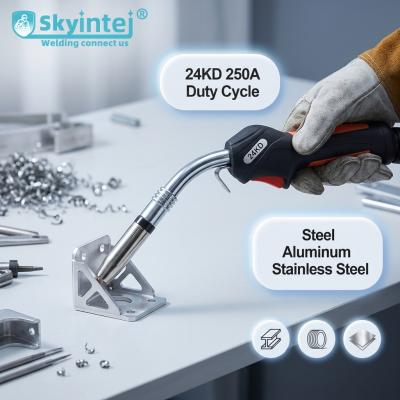 China 24KD MIG Welding Torch 60% Duty Cycle 250A CO2 Rating Customized for sale