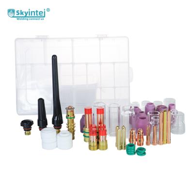China WP17/18/26 TIG Welding Torch Consumables Kit Alumina Nozzle Collet Body Gas Lens & Back Cap for sale