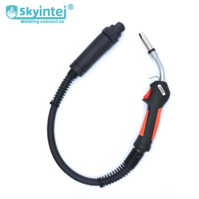 China Mig Welding Torch 24KD Orange Handle Copper Plated 500A DC Flexible Swan Neck 0.8mm Solder Wire Euro Connector for sale