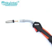 China Mig Welding Torch 24KD Orange Handle Copper Plated 500A DC Flexible Swan Neck 0.8mm Solder Wire Euro Connector for sale