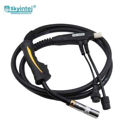 China KR500A 500A DC Air Cooled Copper Plated Swan Neck Skyintej MIG Welding Torch with CO2 Gas Compatibility 220V for sale