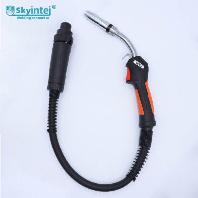 China Skyintej 36KD MIG Welding Torch Copper Plated Orange Handle Air Cooled 500A DC 60% Duty Cycle AC 220V Flexible Swan Neck 0.8mm for sale