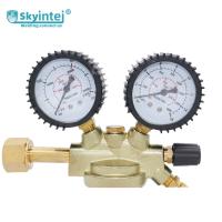 China Heavy Duty Argon CO2 Gas Regulator Forged Brass Shockproof Double Gauge for MIG TIG Welding Pressure Regulator for sale
