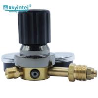 China Heavy Duty Argon CO2 Gas Regulator Forged Brass Double Gauge Flowmeter for MIG TIG Welding Gas Pressure Regulator for sale