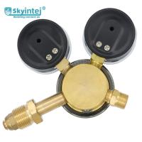 China Heavy Duty Argon CO2 Gas Regulator Forged Brass Double Gauge Flowmeter for MIG TIG Welding Gas Pressure Regulator for sale