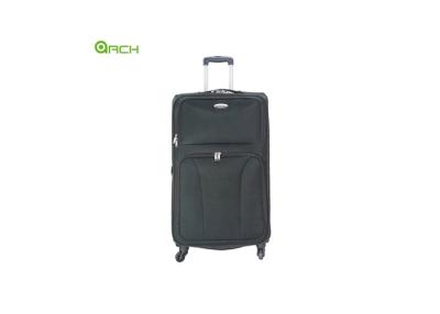 China Expandable Polyester Checked Luggage with Spinner Wheels and Two Big Pockets for sale