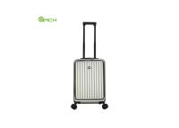 China ABS Hard Sided Luggage with front pocket and double spinner Wheels for sale
