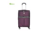China Tapestry Suitcase Soft Sided Luggage with Three Front Pockets and Skate Wheels for sale
