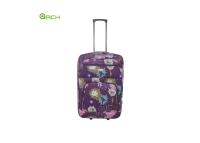 China Printing Material Trolley Case Soft Sided Luggage with Two Front Pockets for sale