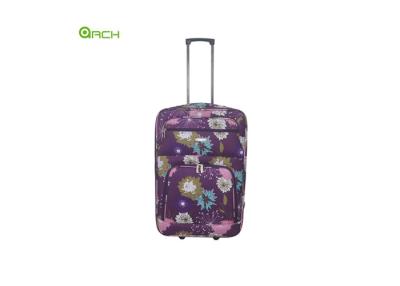 China Printing Material Trolley Case Soft Sided Luggage with Two Front Pockets for sale