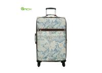 China PU Trolley Spinner Wheels Travel Luggage Bag With Map for sale