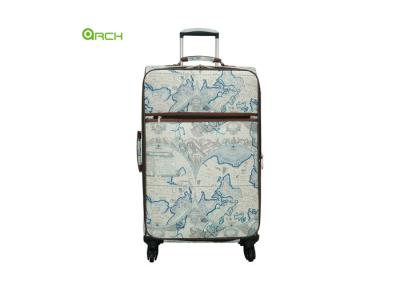 China PU Trolley Spinner Wheels Travel Luggage Bag With Map for sale