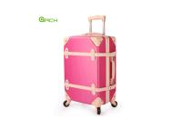 China Double Spinner  ABS Hard Shell Cabin Case Pink With Binding Belts for sale