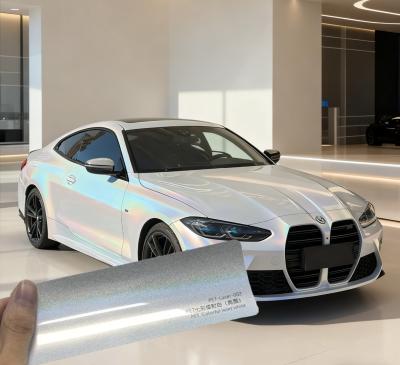 China TPU Glossy Colorful Laser White Car Wrap Film PET Heat Self-Healing Anti-Scratch Hydrophobic Auto Paint Protection Film for sale