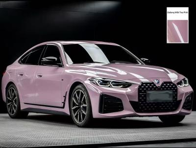 China TPU Oolong Milk Tea Pink Car Wrap Film PET Heat Self Healing Anti Scratch Hydrophobic Auto Body Paint Protection Film for sale
