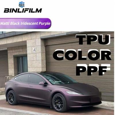 China TPU Black Iridescent Purple  Color PPF Self Healing Paint Protection Film Scratch Resistant Hydrophobic Full Car Body Wrap Film for sale