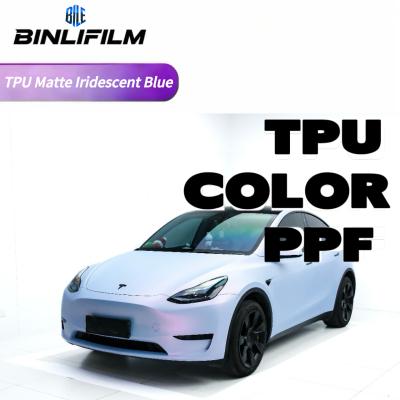 China Matte Iridescent Blue TPU Color PPF Self Healing Paint Protection Film Scratch Resistant Hydrophobic Full Car Body Wrap Film for sale