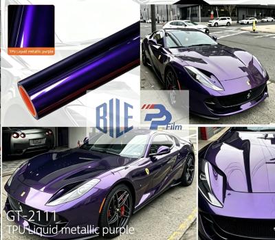 China Liquid Metallic Purple TPU Color PPF Self Healing Paint Protection Film Scratch Resistant Hydrophobic Full Car Body Wrap Film for sale