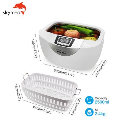 China SUS304 70W 2500ml Fruit Vegetable Ultrasonic Cleaner ultrasonic parts cleaners ultrasonic cleaning equipments for sale