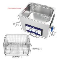 China 20L Benchtop Ultrasonic Cleaner Skymen 420W 40kHz SUS304 Stainless Steel Tank with Degas Function Heating Function for sale
