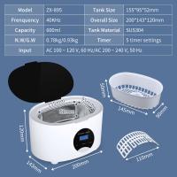 China Ultrasonic Cleaning Bath 600ML 35W 42kHz Touch Screen jewelry denture glasses for sale