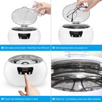 China 600ml Household Mini Ultrasonic Cleaner Portable For Eyeglasses Dentures for sale