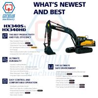 China 340HD Heavy Duty 34 Ton Hydraulic Crawler Excavator HM8.3 Engine High Performance Rock Bucket For Mining for sale