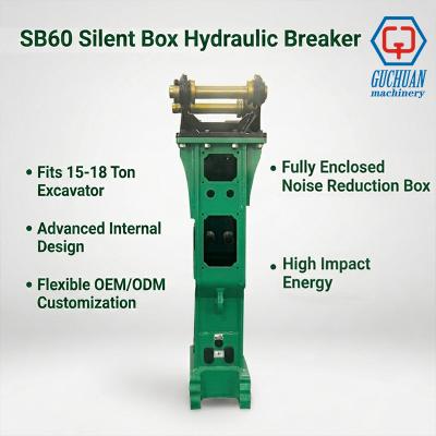 China Silenced Hydraulic Breaker: High-Efficiency SOOSAN SB50 Equivalent for 10–15 Ton Excavators in Urban Demolition for sale
